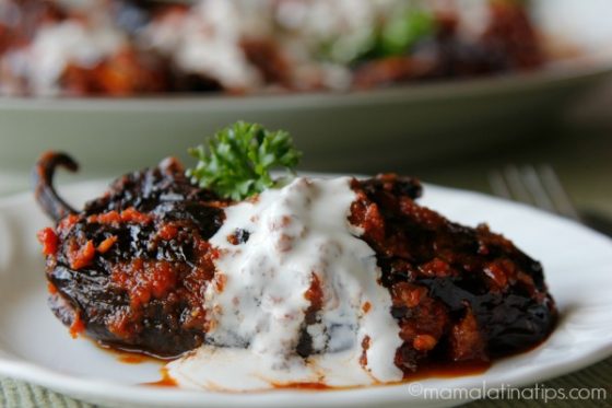 Chile Ancho Relleno de Pavo • Mama Latina Tips