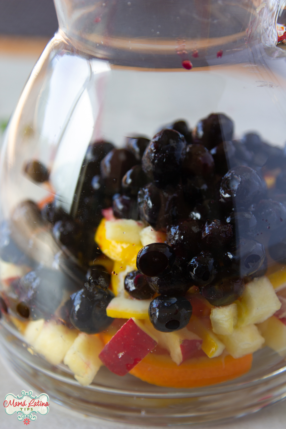 Pomegranate-Blueberry Sangria Mocktail • Mama Latina Tips