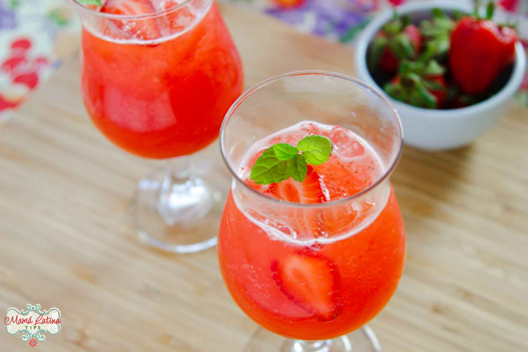 Easy Mexican Strawberry Agua Fresca • Mama Latina Tips